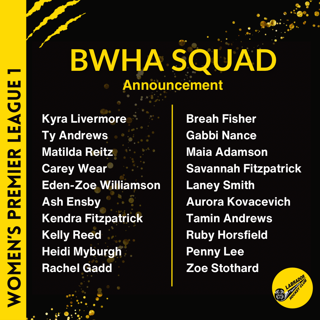BWHA 2025 Squad Announcement – Tigerstix Hockey Club